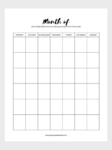 Free Calendar Printables PDF