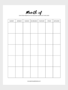 Free Calendar Printables PDF