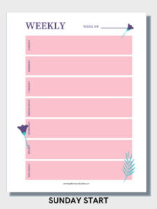 Free Weekly Plan Printable