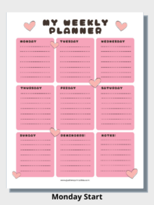 Free Weekly Plan Printable