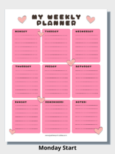 Free Weekly Plan Printable