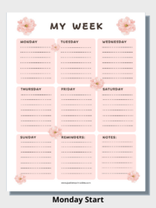 Free Weekly Plan Printable