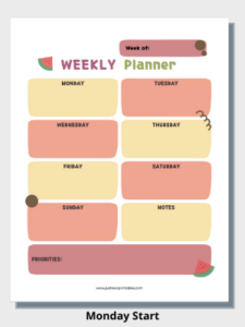 Free Weekly Plan Printable