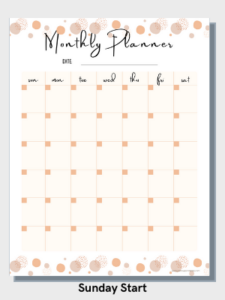 Free Printable Monthly Plan - Just Love Printables