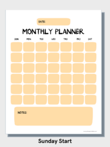 Free Printable Monthly Plan - Just Love Printables