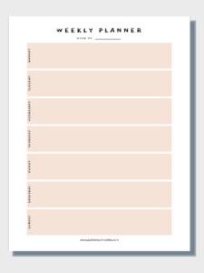 Free Weekly Plan Printable