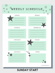 Free Weekly Plan Printable