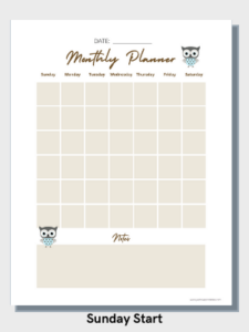 Free Printable Monthly Plan - Just Love Printables