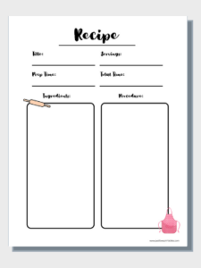 Free Printable Menu/Kitchen - Just Love Printables