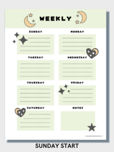 Free Weekly Plan Printable
