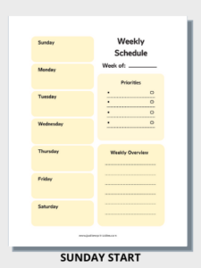 Free Weekly Plan Printable