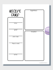 Free Printable Menu/Kitchen - Just Love Printables