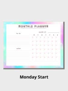 Free Printable Monthly Plan - Just Love Printables