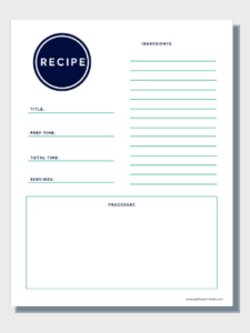 Free Printable Menu/Kitchen - Just Love Printables