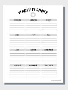 Free Printable Yearly Plan - Just Love Printables