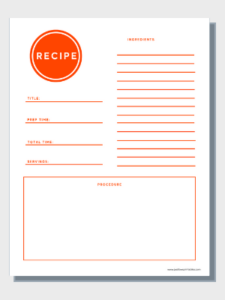 Free Printable Menu/Kitchen - Just Love Printables