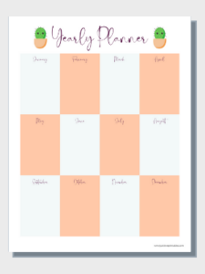 Free Printable Yearly Plan - Just Love Printables