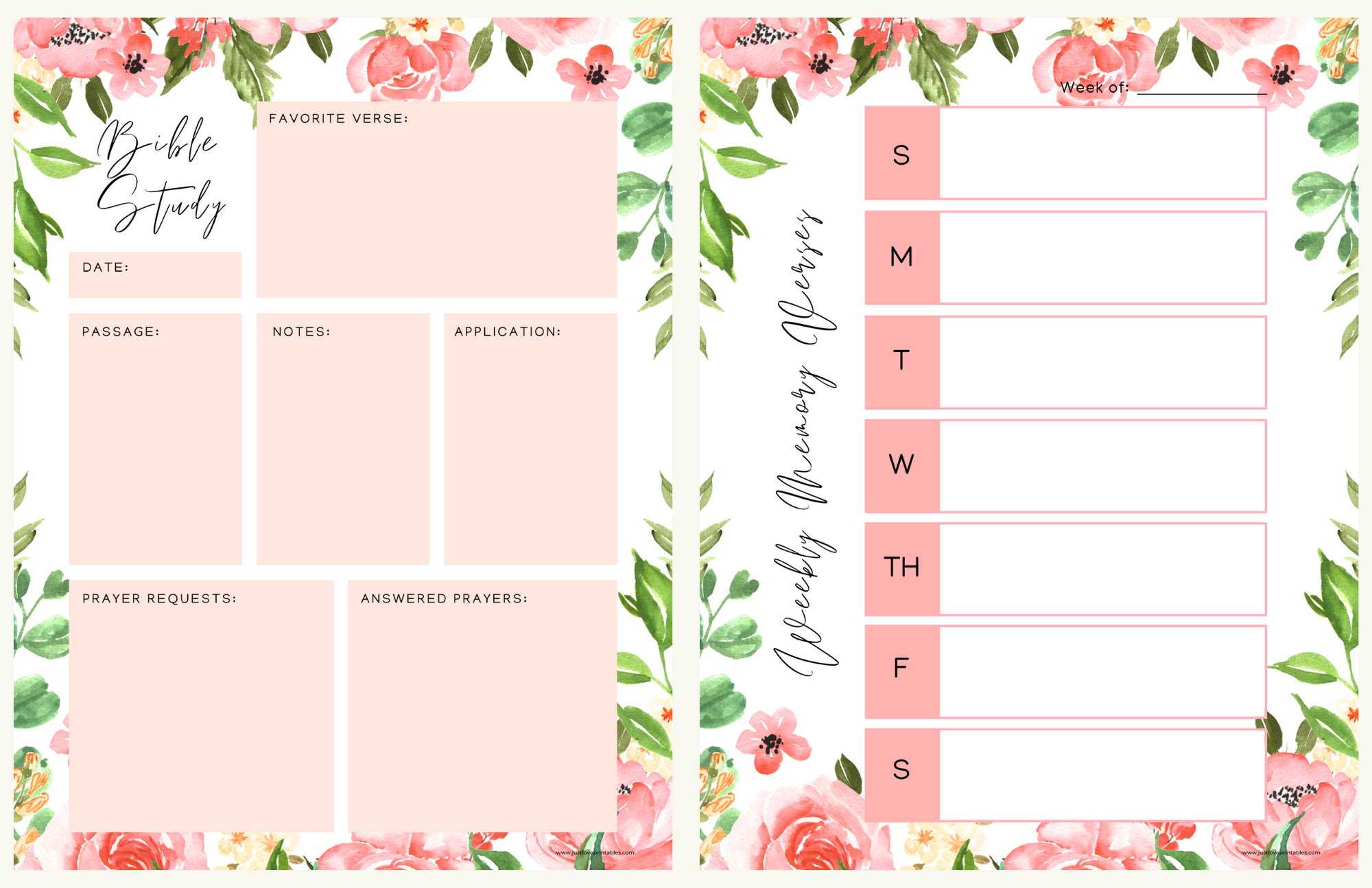 Bible Study Planner - Just Love Printables