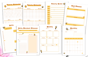 100-Page Bumblebee-Themed Student Planner - Just Love Printables