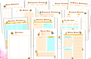100-Page Bumblebee-Themed Student Planner - Just Love Printables