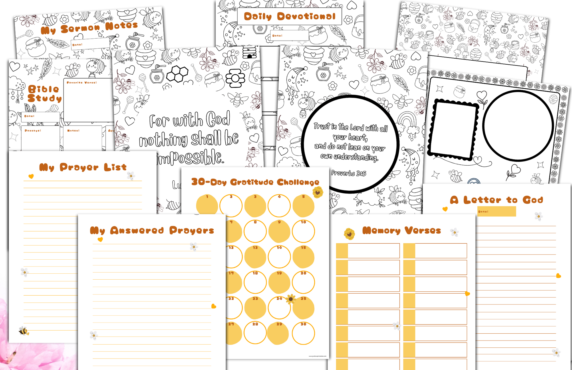 100-Page Bumblebee-Themed Student Planner - Just Love Printables