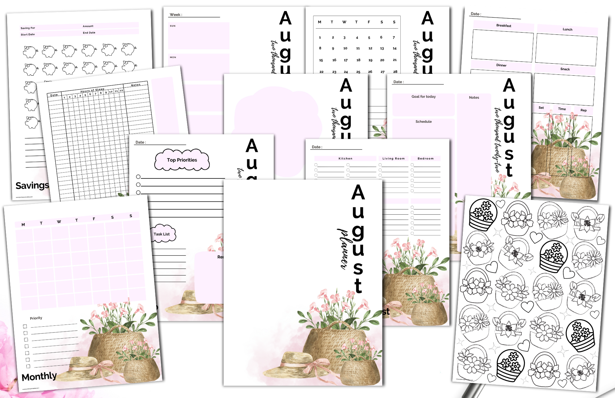 Free August 2022 Planner - Just Love Printables