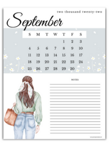 Free September 2022 Calendar - Just Love Printables
