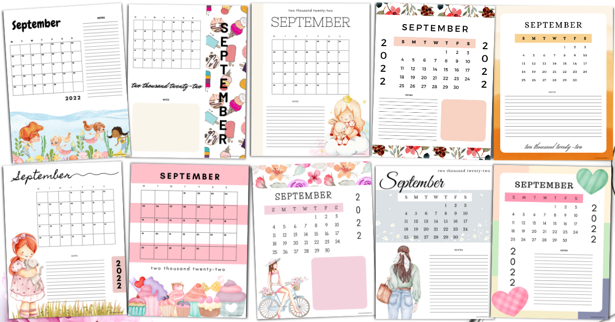 Free September 2022 Calendar - Just Love Printables