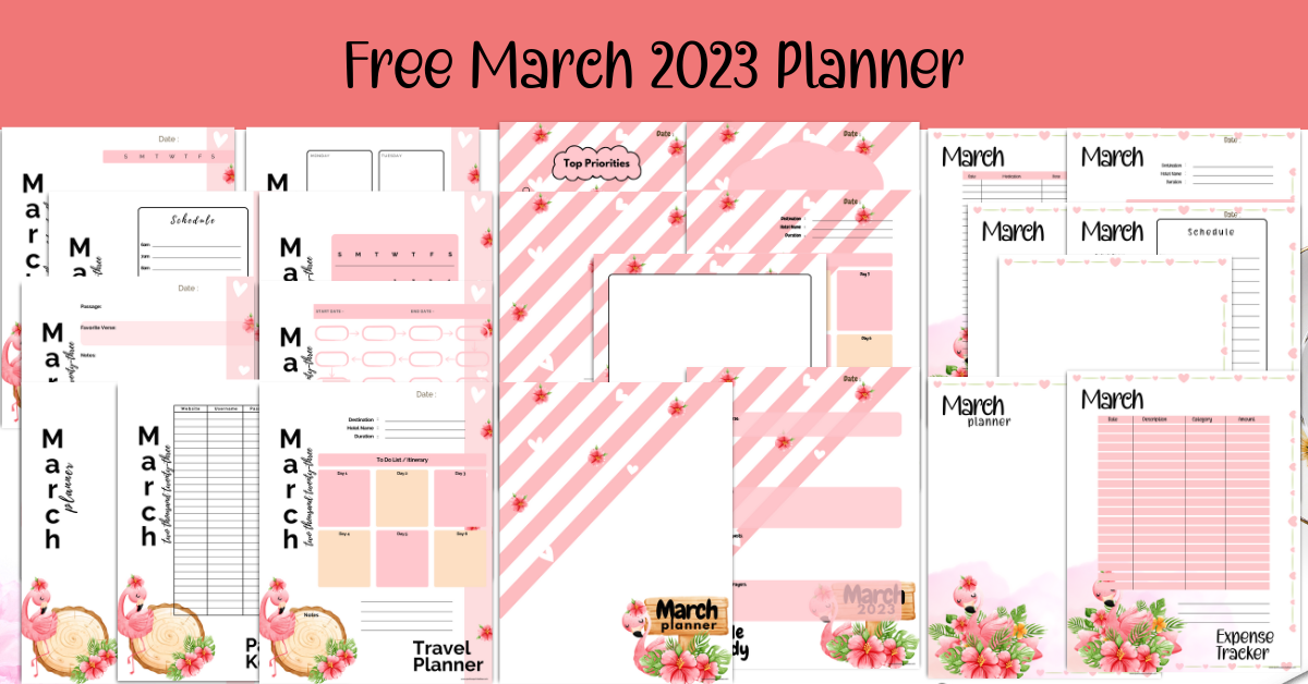 Free March 2023 Planner Just Love Printables
