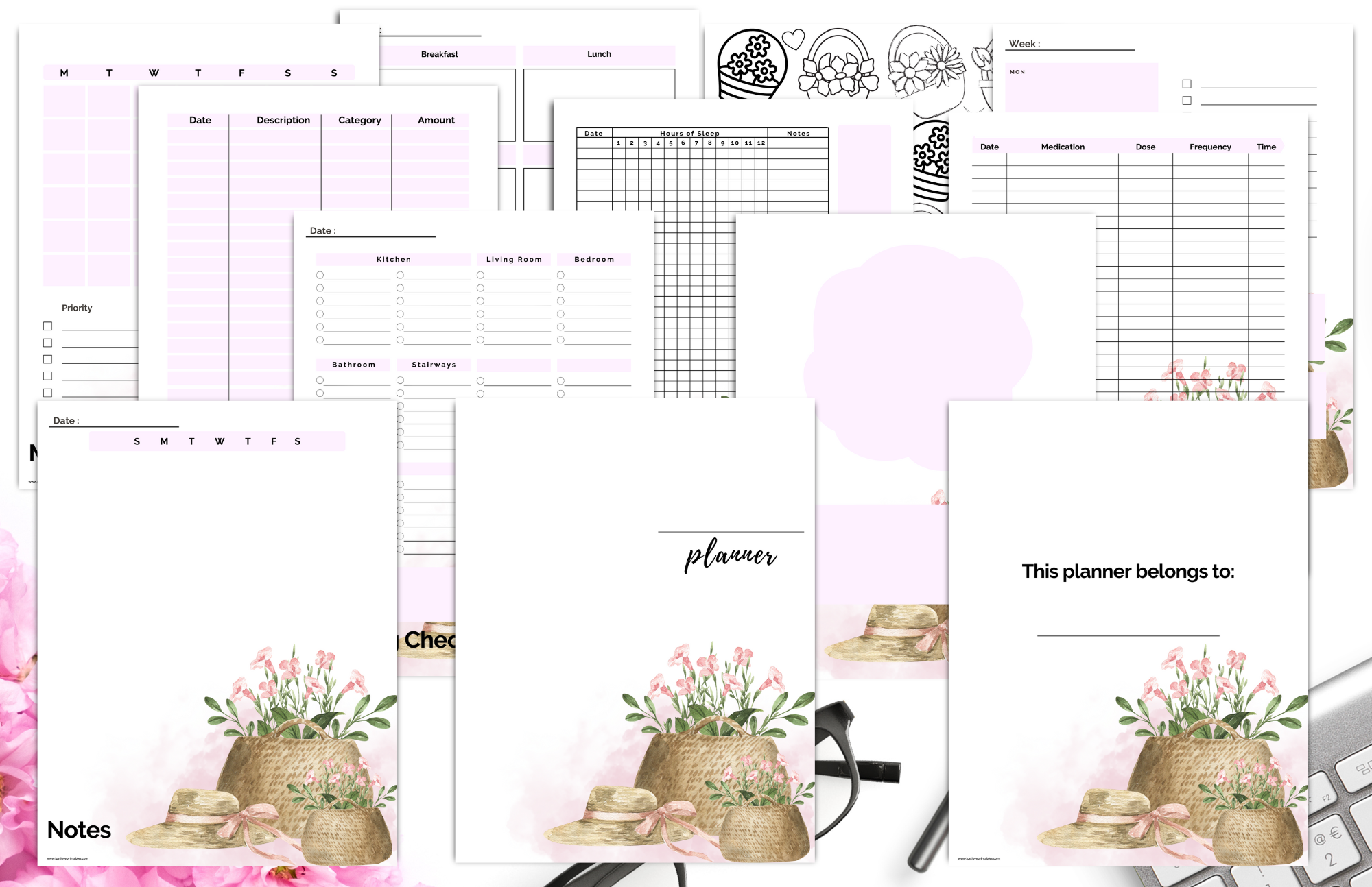 Free Undated Monthly Planner - Just Love Printables