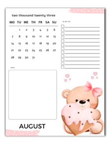 Free August 2023 Calendar - Just Love Printables
