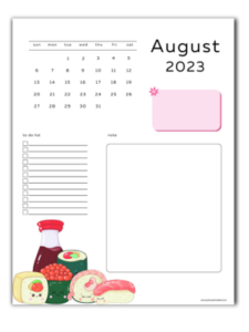 Free August 2023 Calendar - Just Love Printables