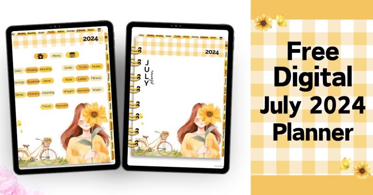 Free Digital July 2024 Planner - Just Love Printables