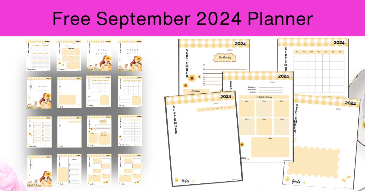 Free September 2024 Planner - Just Love Printables