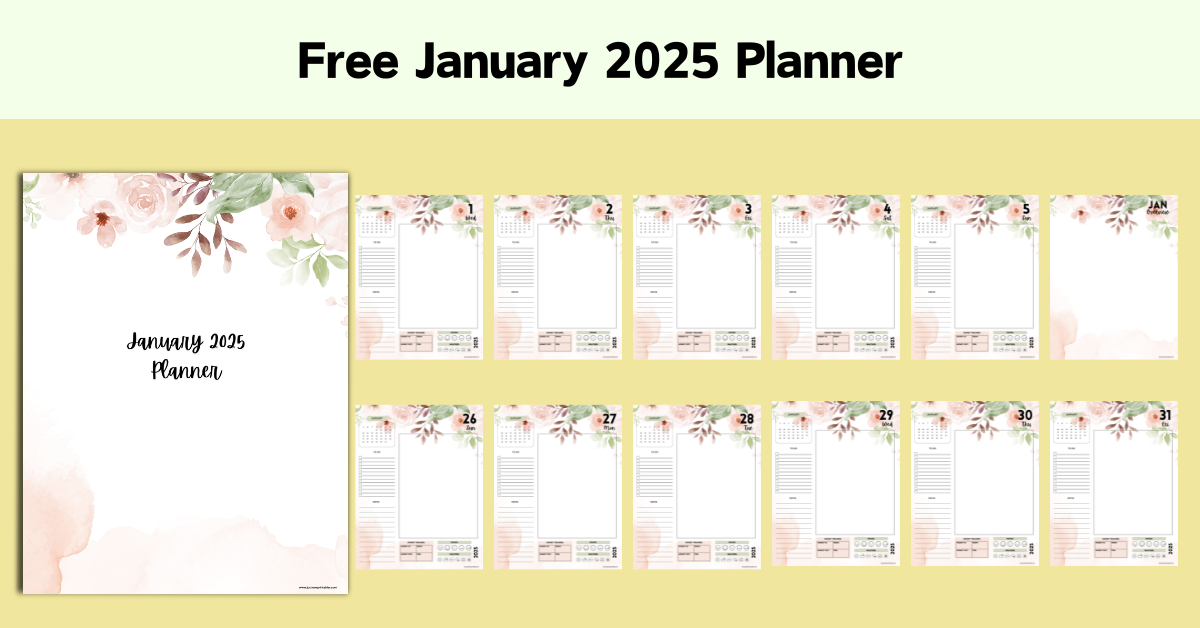 Free January 2025 Planner - Just Love Printables