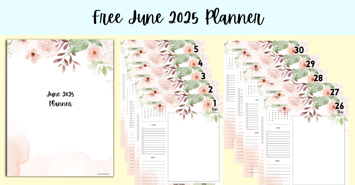 Free June 2025 Planner - Just Love Printables