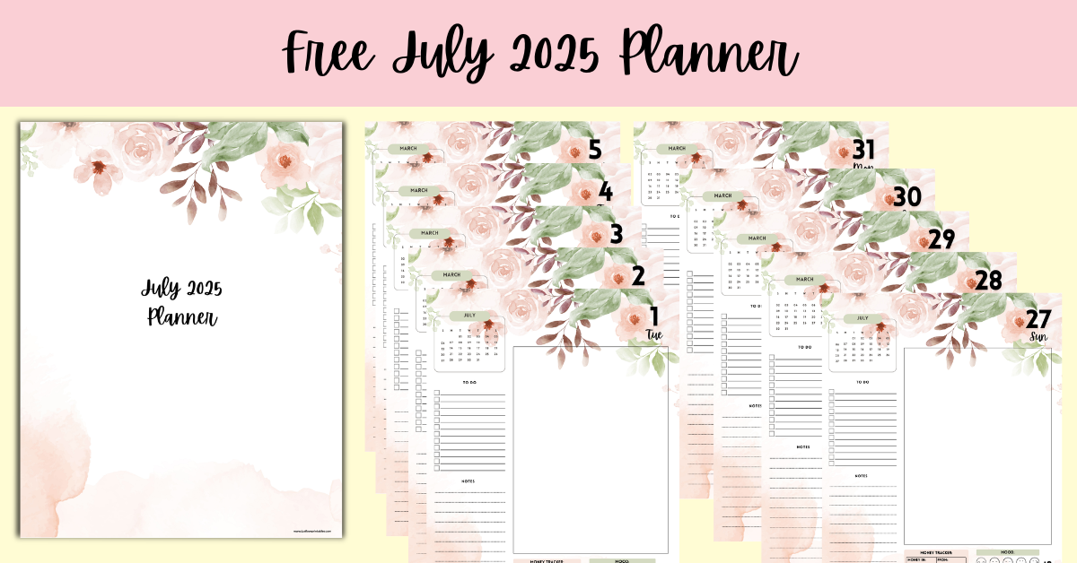 Free July 2025 Planner - Just Love Printables
