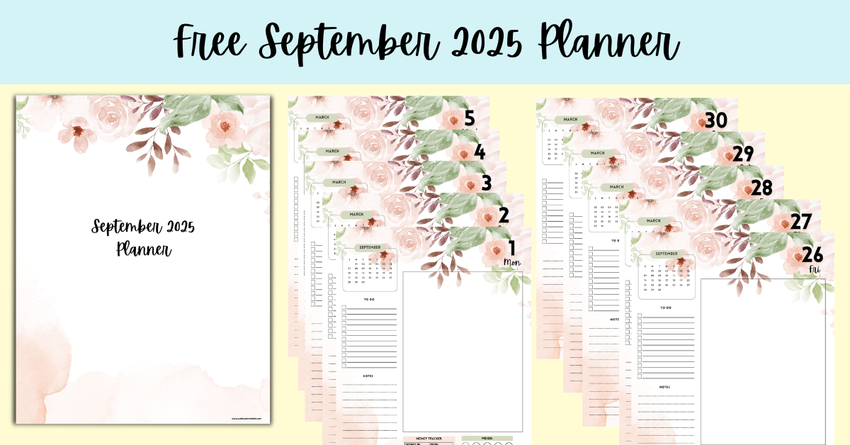 Free September 2025 Planner - Just Love Printables
